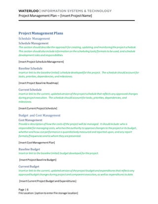 Project management plan_template | DOCX