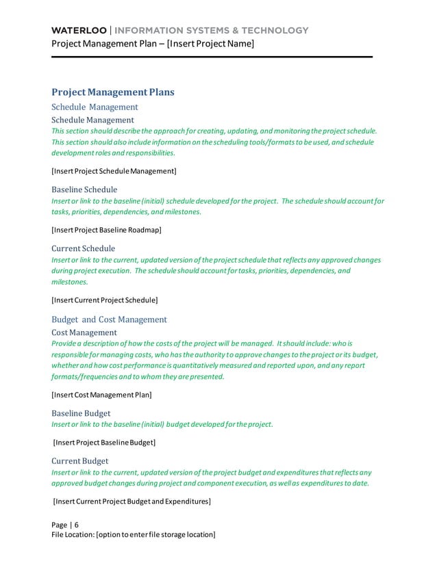 Project management plan_template | DOCX