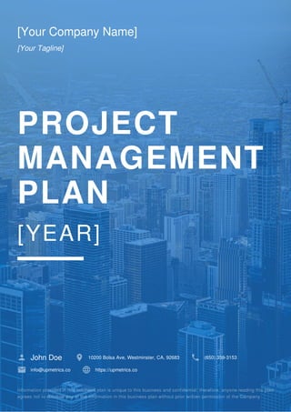 Project Management Plan Template | Upmetrics | PDF