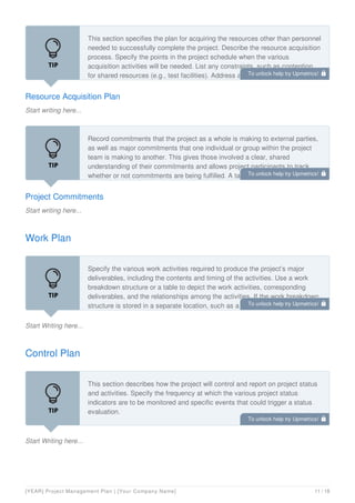 Project Management Plan Template | Upmetrics | PDF