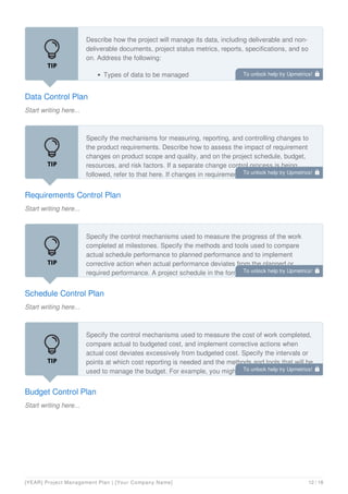 Project Management Plan Template | Upmetrics | PDF