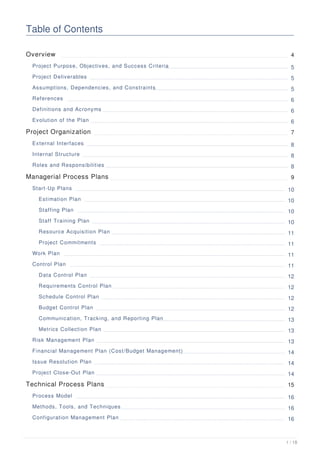 Project Management Plan Template | Upmetrics | PDF