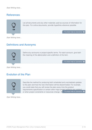 Project Management Plan Template | Upmetrics | PDF