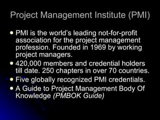 Project Management, Pmi Perspective | PPT