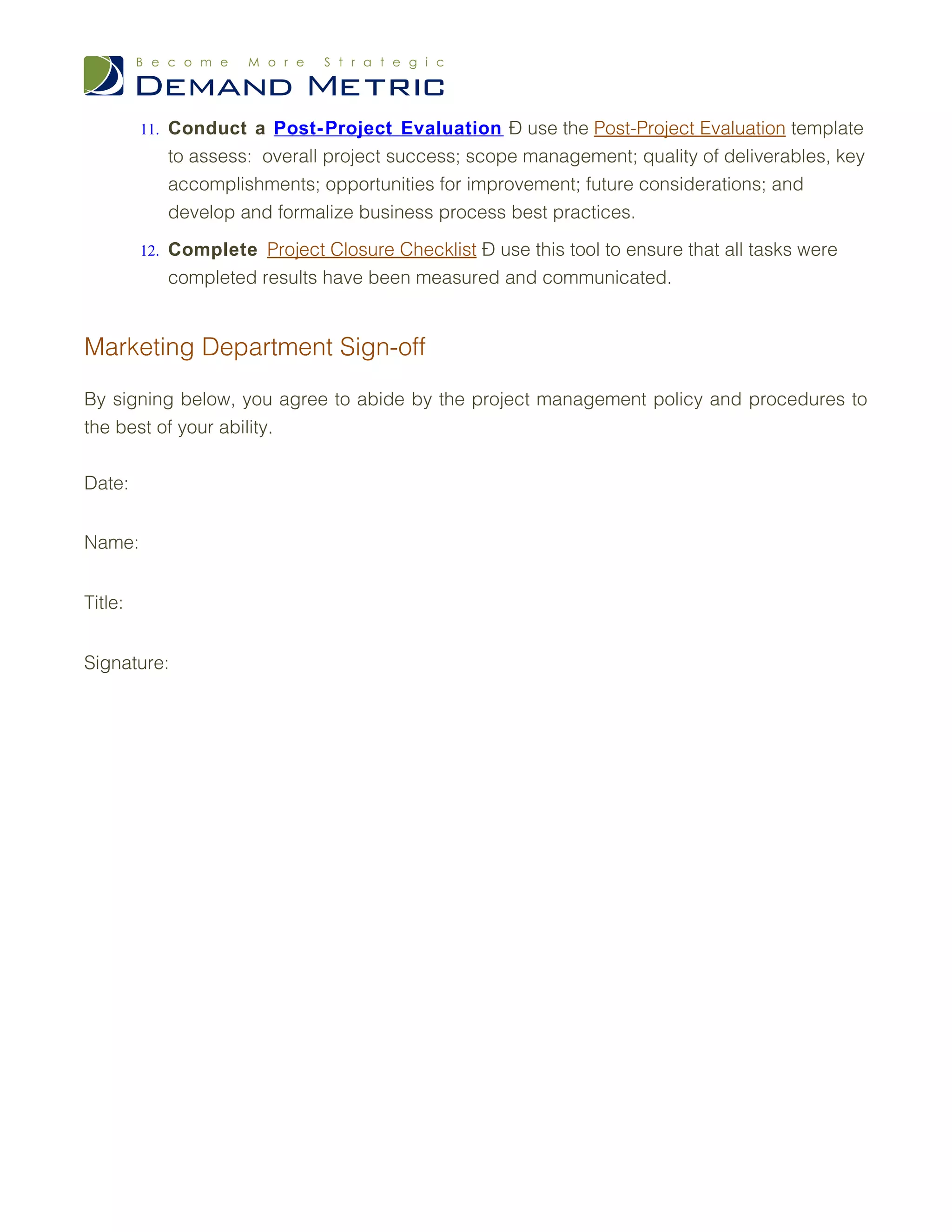 Project Management Policy | DOC