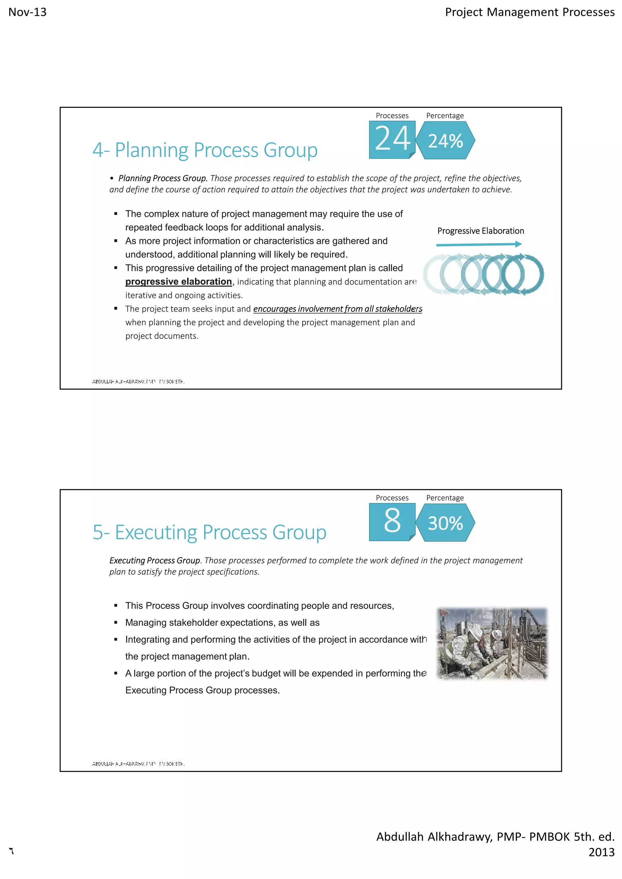 PMP PMBok 5th Project management processes | PDF | Business | Business and Finance