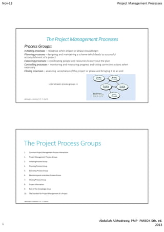 PMP PMBok 5th Project management processes | PDF | Business | Business ...
