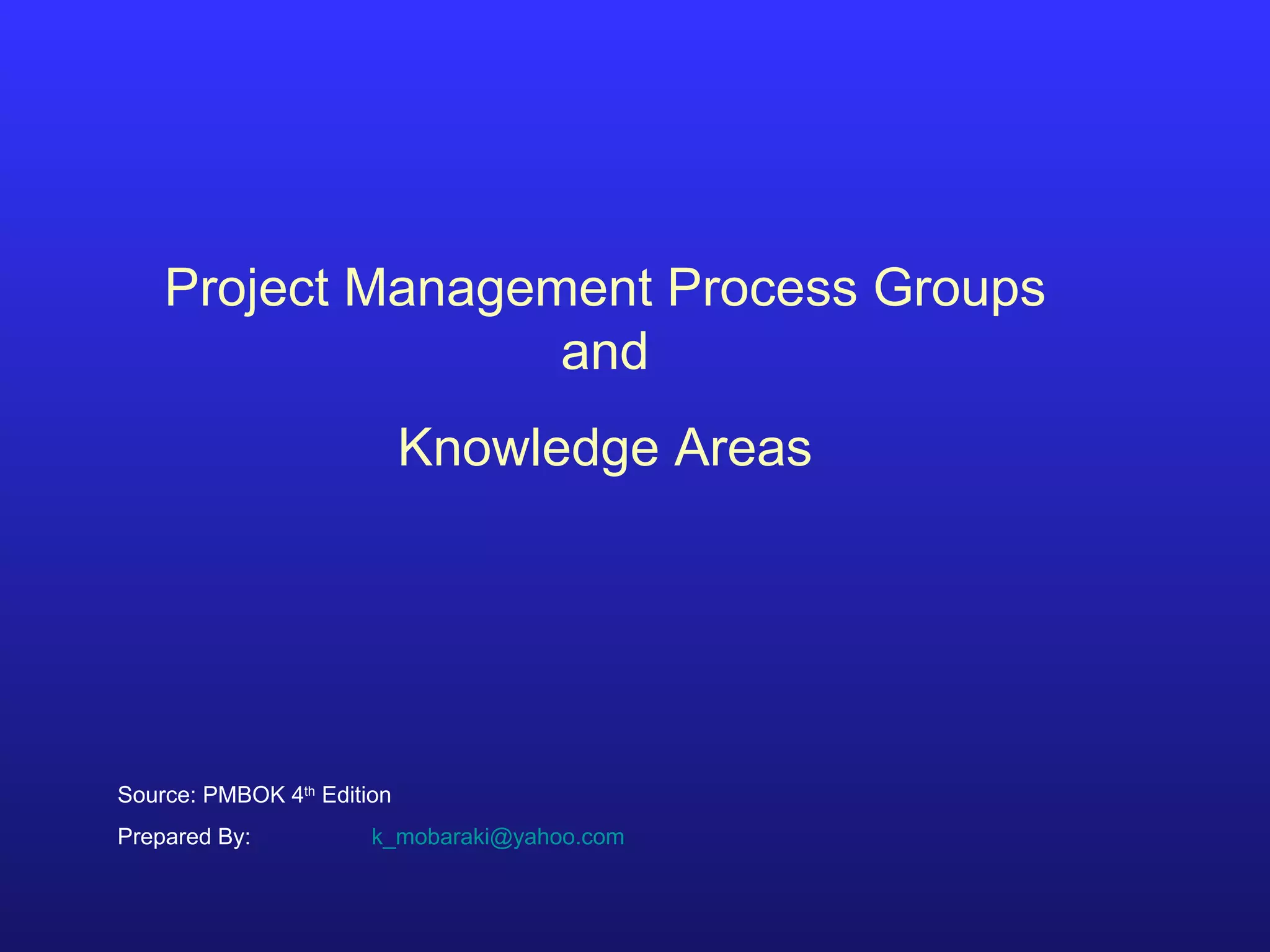 Project Management Process Groups And Knowledge Areas | PPS