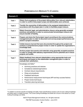 Project management professional exam outline | PDF