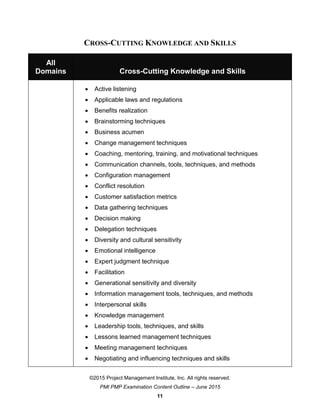 Project management professional exam outline | PDF