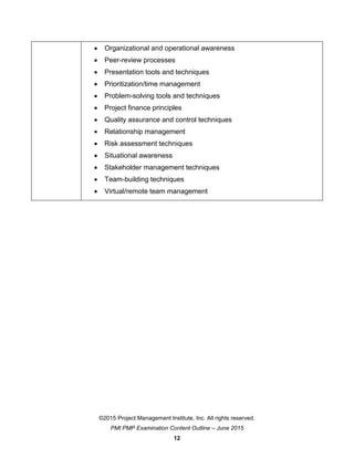 Project management professional exam outline | PDF