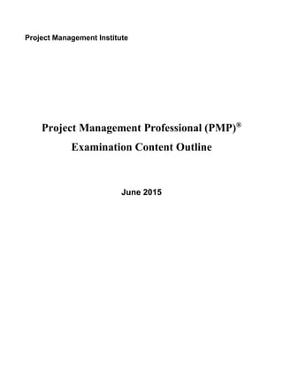 Project management professional exam outline | PDF