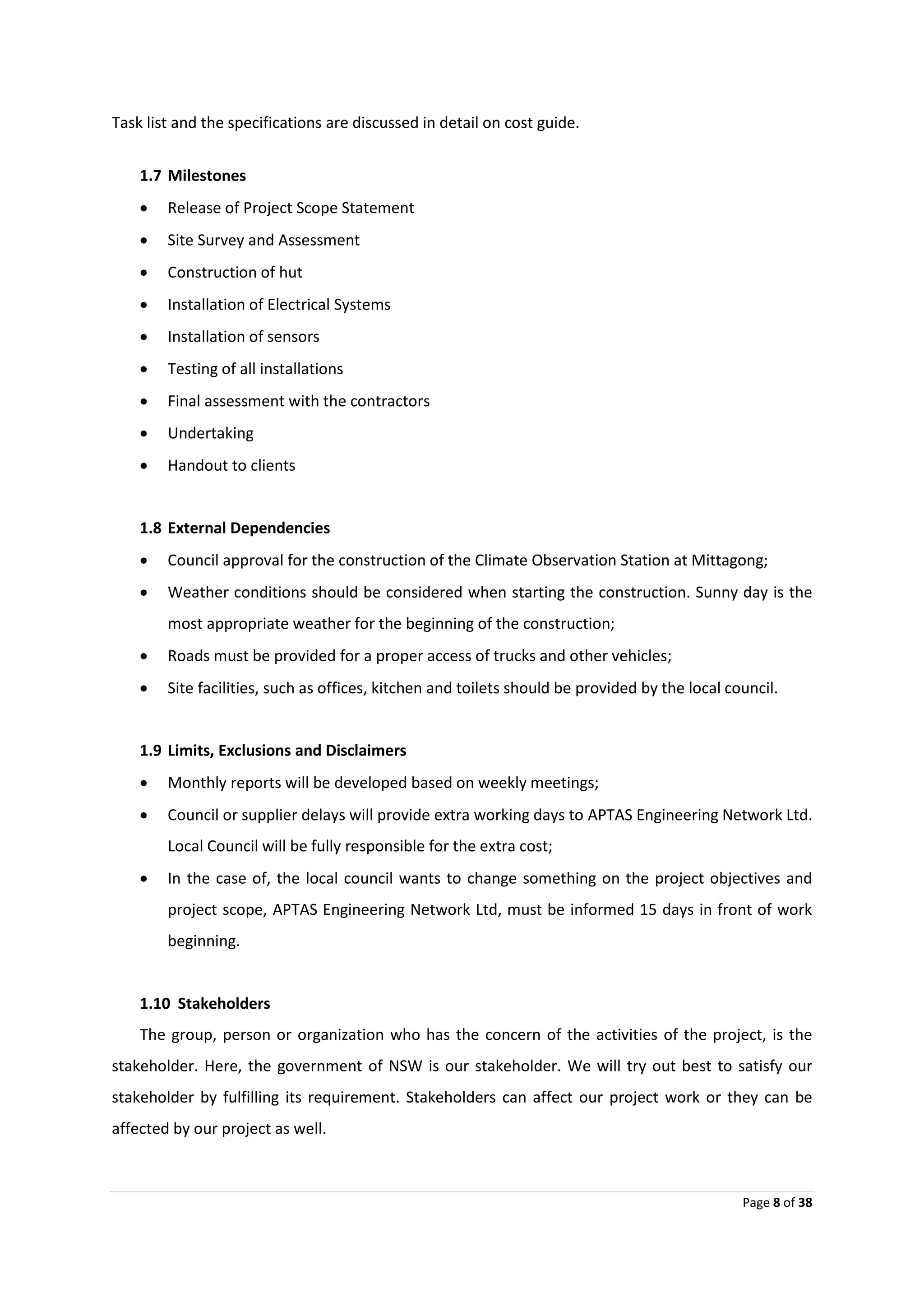 Project management proposal climate observation station, mittagong -nsw ...