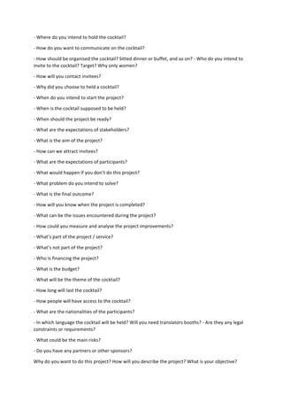 Project management questions list | PDF