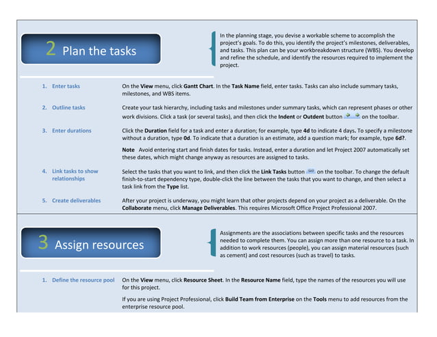 Project Management Quick Reference Guide for Microsoft Project 2007 | PPT