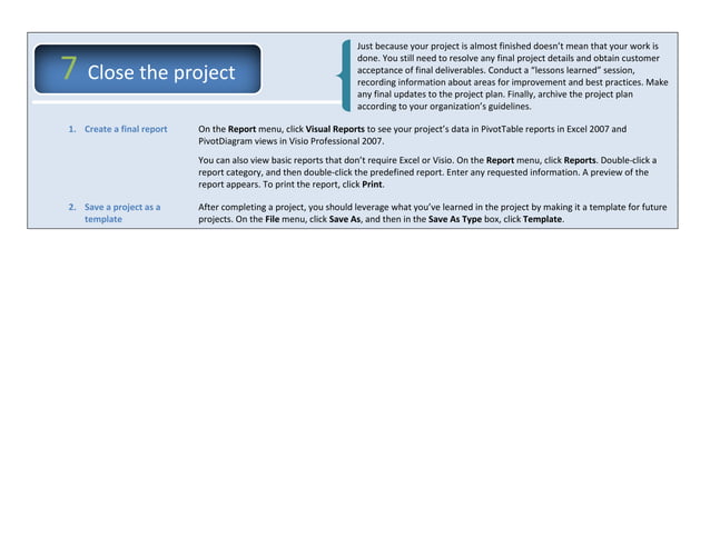 Project Management Quick Reference Guide for Microsoft Project 2007 | PPT