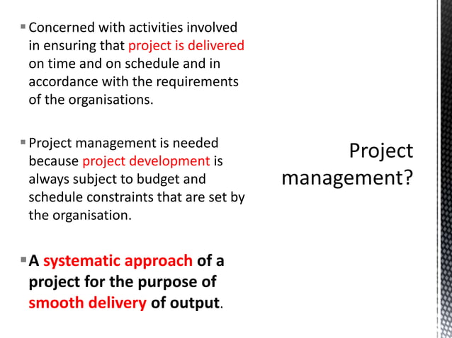 Project management (A Basic Approach) | PPTX