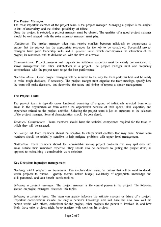 Project management revised | DOCX | Career Advice | Careers