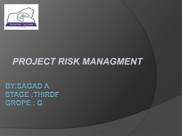 Project management risks.pptx for college | PPTX | Business | Business and Finance
