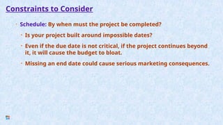 Project Management Risks and Constraints | PPTX