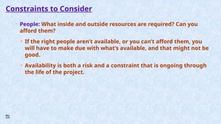 Project Management Risks and Constraints | PPTX | Business | Business and Finance