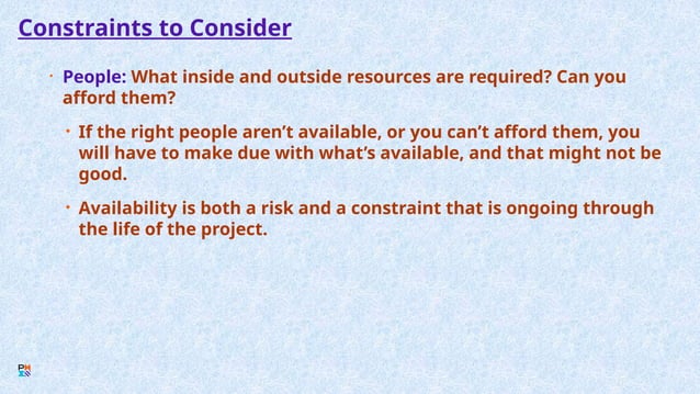 Project Management Risks and Constraints | PPTX