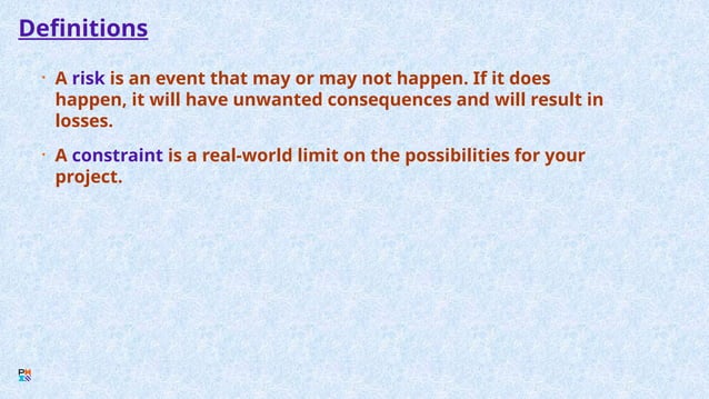 Project Management Risks and Constraints | PPTX