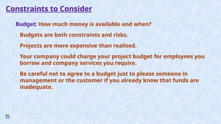 Project Management Risks and Constraints | PPTX | Business | Business and Finance