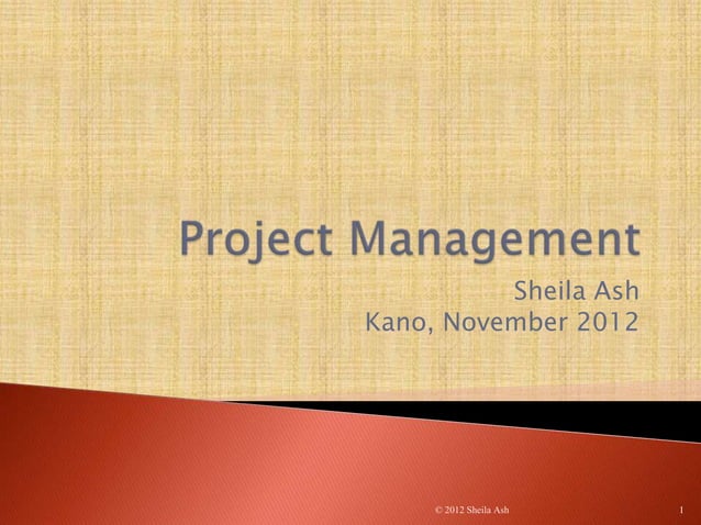 Project management session 1 | PPT