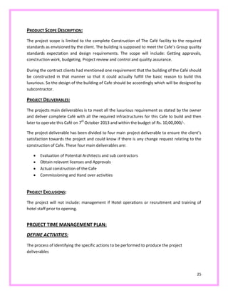 Cafe construction project report | DOCX