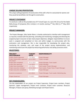 Cafe construction project report | DOCX