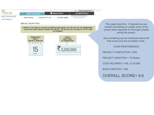 Project management simulation | PPT