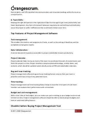 An Effective Checklist and Features for Buying Project Management Software
