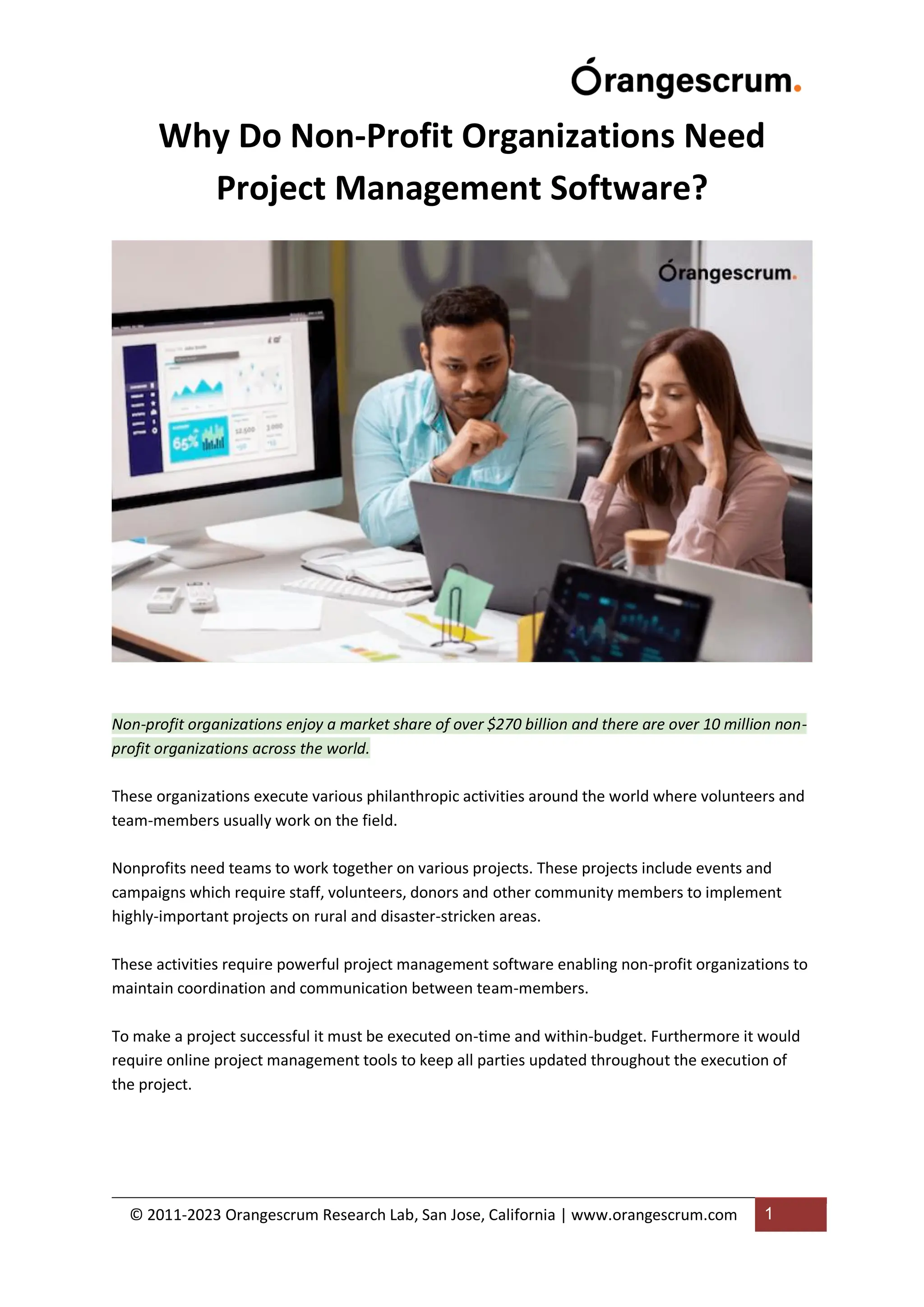 Project management software for non-pofit organization.pdf | Computer ...