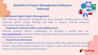 PROJECT MANAGEMENT SOFTWARE TASKROUP.pptx | Free Download