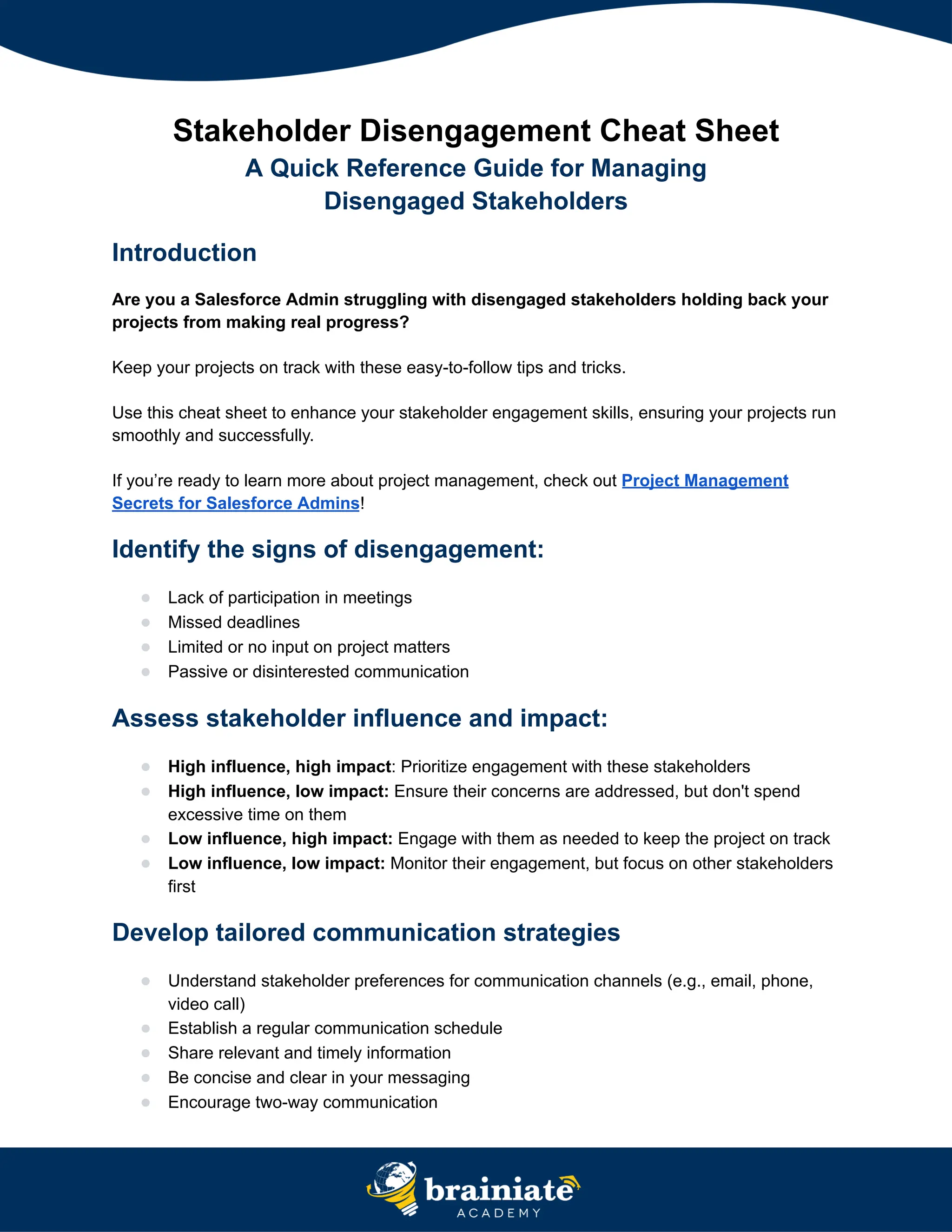 Mastering Stakeholder Engagement: A Key to Salesforce Project Success | PDF