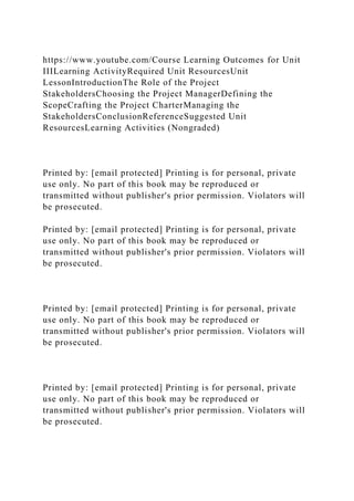 Project Management Strategy and Tactics 1 Course Learning .docx