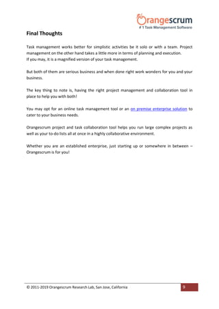 Project Management vs Task Management: What Works Best for You | PDF