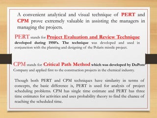 Project Management Techniques ( CPM & PERT Techniques ) | PPTX