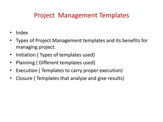 Project management templates | PPT