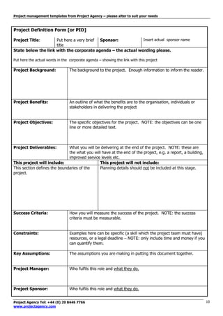 Project management templates | PDF