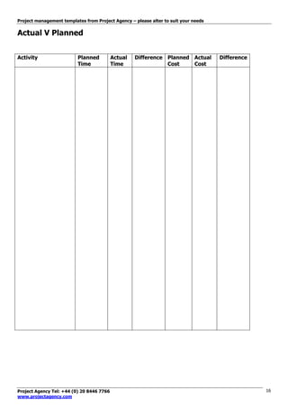 Project management templates | PDF