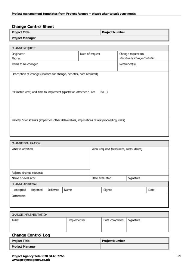 Project management templates