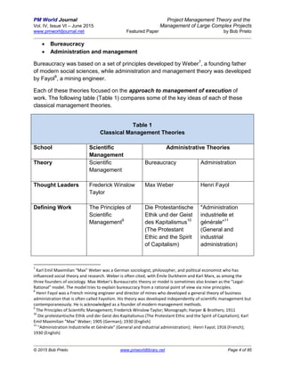 Project management theory and management of large complex projects ...