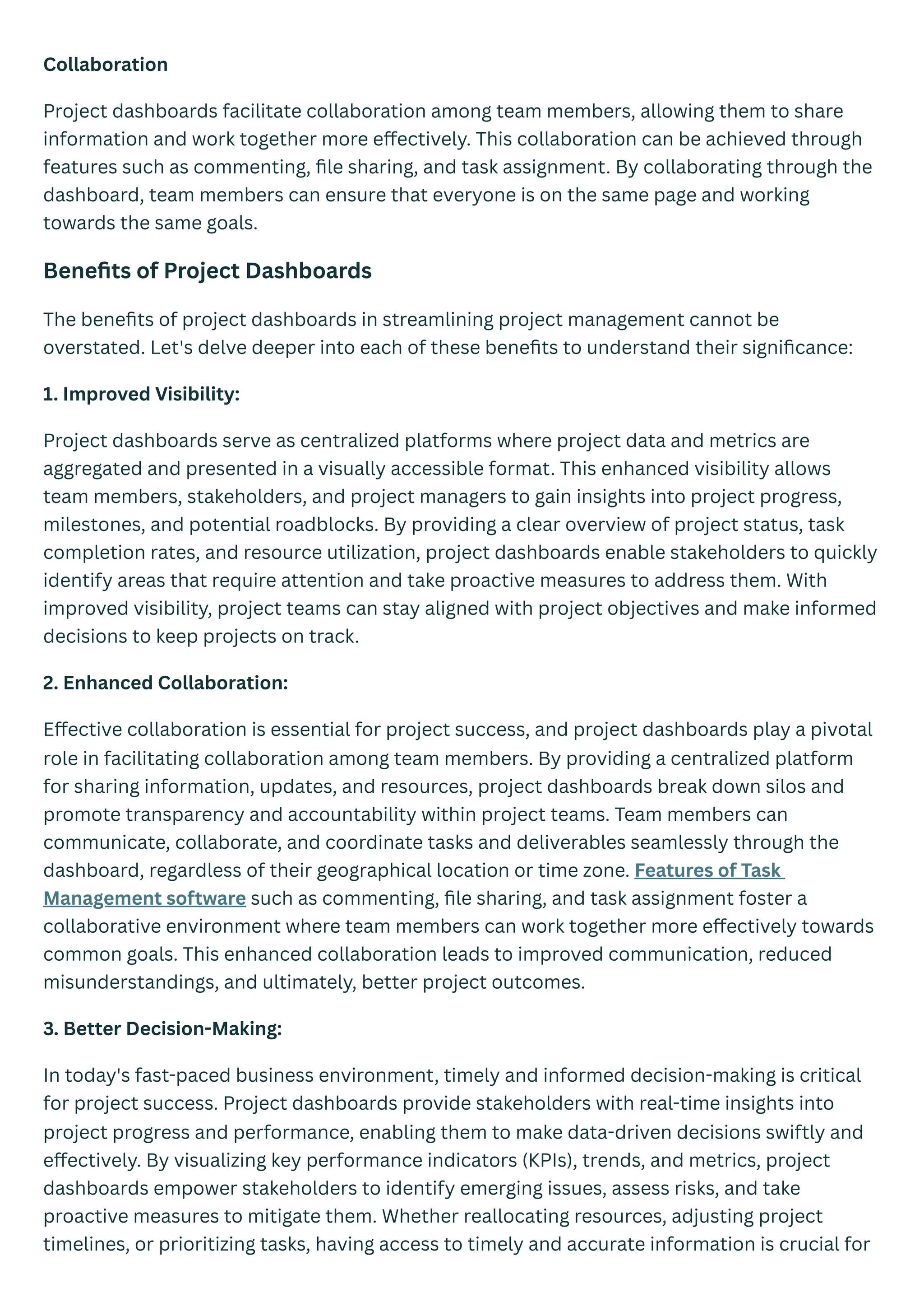Project Management The Role Of Project Dashboards Pdf
