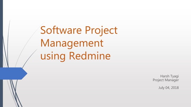 Software Project Management Using Redmine Pptx Computer Software 9617
