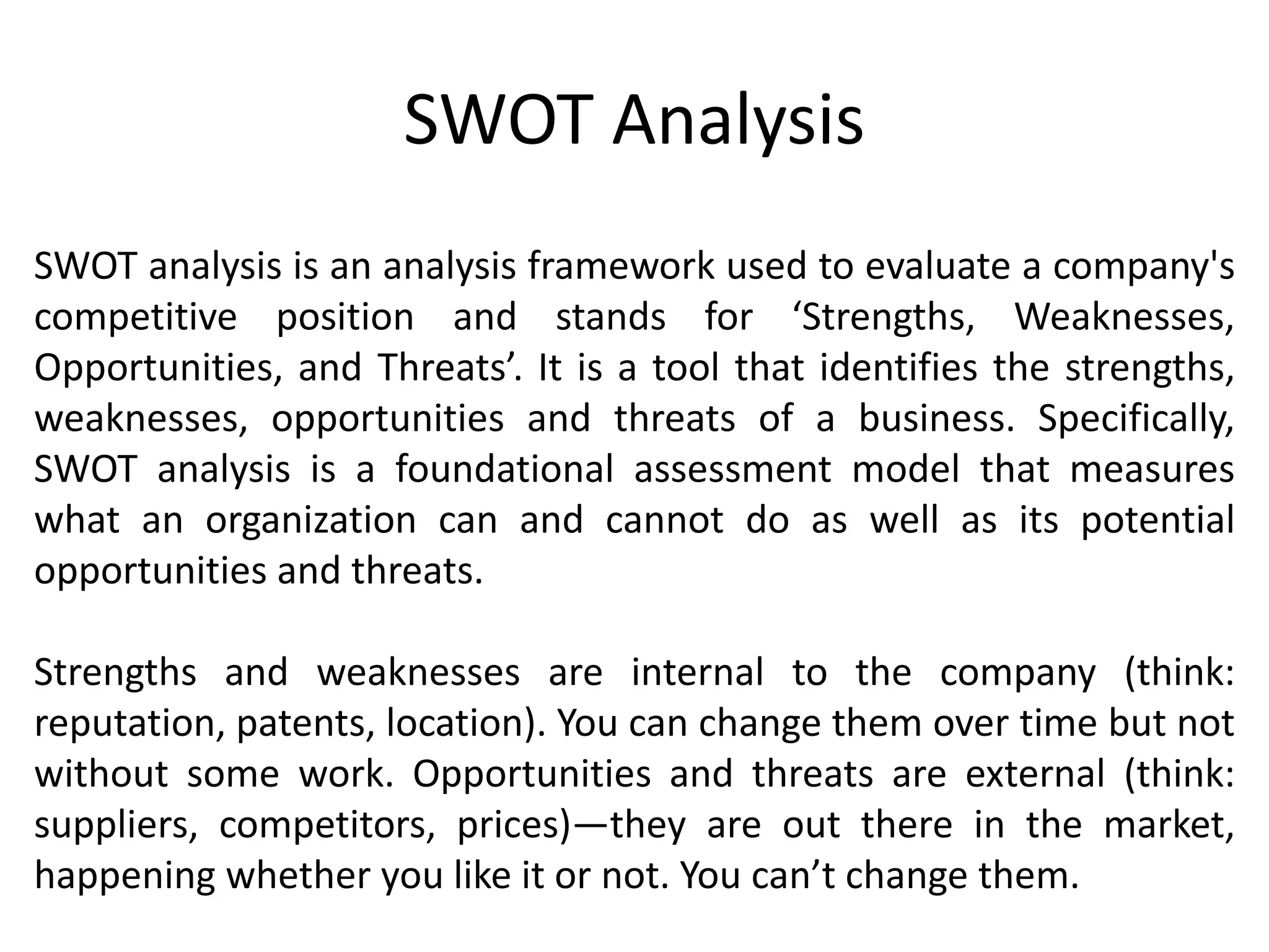 Project Management Tools and Techniques (SWOT- Strength, Weakness ...