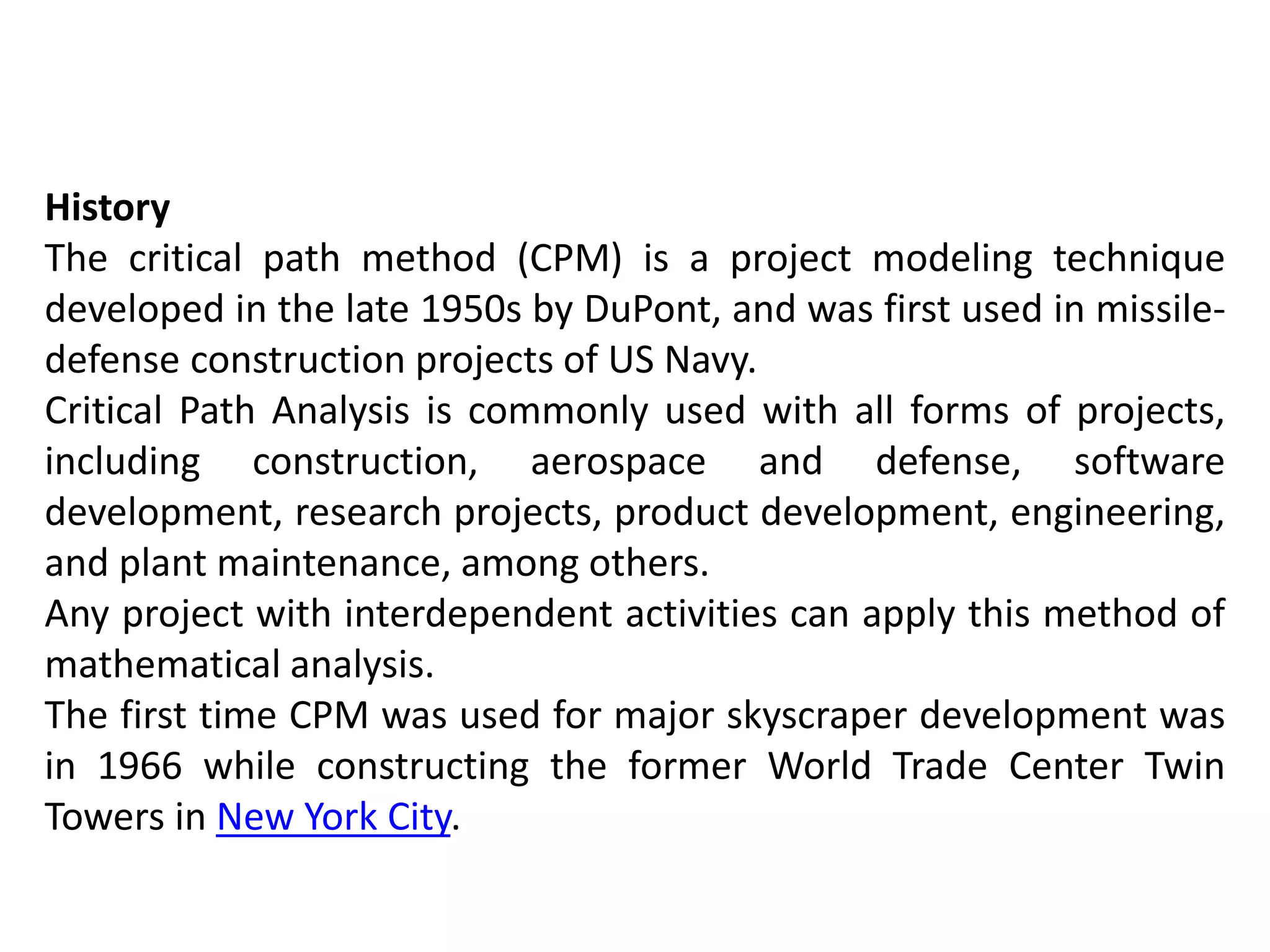 Project Management Tools and Techniques (PERT- Project Evaluation and Review Technique; CPM ...