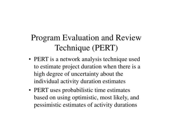 Project Management Tools and Techniques (PERT- Project Evaluation and ...