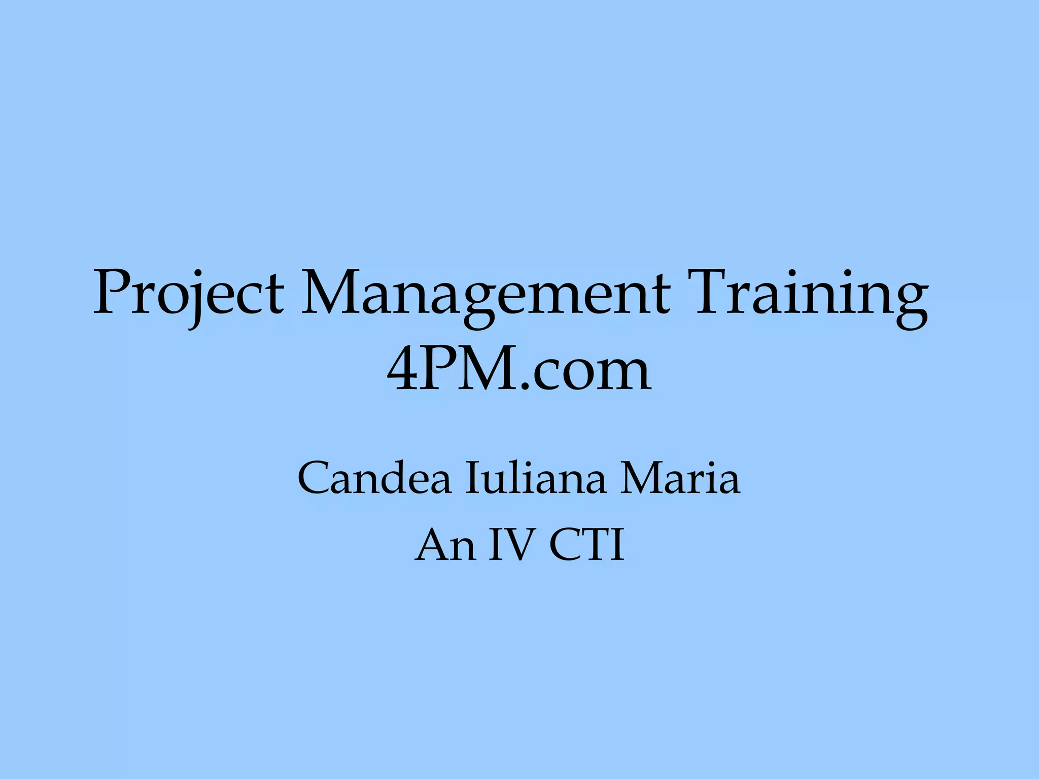 Project management training | PPT